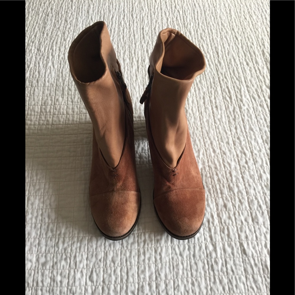 Trask Cognac Color Suede & Leather Bootie - Gem